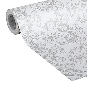 Duck 286448 EasyLiner Adhesive Laminate Prints Shelf Liner, Gray Damask, 20 in. x 15 ft., 6 Rolls