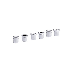 Bogart Guitar String Ferrules String Through Body Rear Mount Bushings String Caps for Fender Strat Tele Style Electric Guitar Chrome Set of 6Pcs.