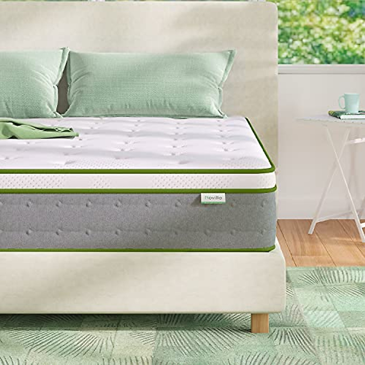 Novilla King Size Mattress, 10 Inch Hybrid Pillow Top King Mattress in a Box with Gel Memory Foam & Individually Wrapped Pocket Coils Innerspring for a Cozy & Peaceful Sleep
