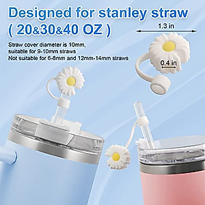 MLKSI 4 Pack Straws cover for Stanley 40 oz Adventure Tumbler, Straw Cover for Stanley Cup Accessories, 4 Pcs Straws Cap for Stanley 40 oz 30oz Tumbler with Handle