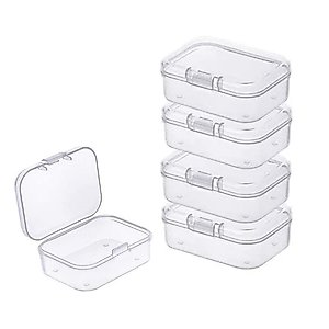 OHAOLYLE 12 Pack Mini Beads Plastic Storage Container Box Case with Flip-Up Lid Small Clear Square Box for Collecting Small Items Jewelry Crafts Game Pieces(2.2 * 2.2 * 0.8in)