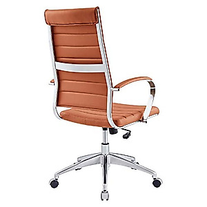Modway Jive Ribbed High Back Tall Executive Swivel Office Chair With Arms In Terracotta