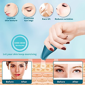 MaeDouy Mini Portable Water Drop Shape Facial & Eye Skin Care Tools - Personal Vibrating Handheld Massage Ball,for Improves Dark Circles,Eye Bags,and Fine Lines,Facial Skin Laxity and Aging-Dark Green