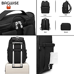 bagwise Unisex Diaper Bag Backpack, Large Baby Bag with Insulated Pockets Water-Repellent Mom and Dad Maternity Bag Large Capacity (Black)