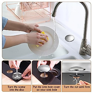 2 Inch Kitchen Sink Hole Cover Faucet Hole Cover Stainless Steel Kitchen Sink Tap Hole Plate Stopper Cover Blanking Metal Plug (Brushed Stainless Steel)
