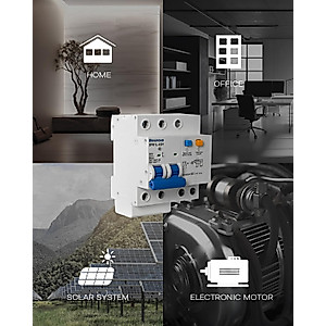 Elecnova 6-63A Miniature Circuit Breaker, 2Pole+N AC 20amp Breaker 230V, DIN-Rail Mounted MCB, Circuit Leakage, Overload, Short-Circuit Trip, 110V / 120V Available