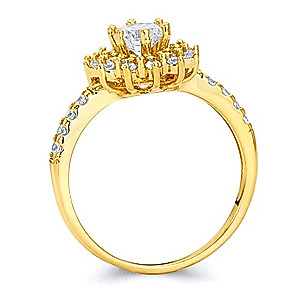 14k Yellow Gold Solid Wedding Engagement Ring - Size 8.5