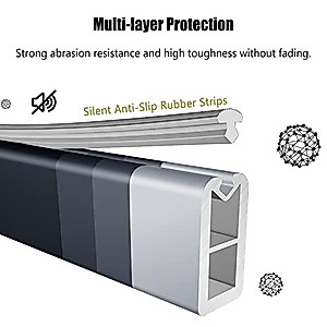 ZJKXJH Gray Closet Rod, Oval Wall Mounted Clothes Hanging Bar, Premium Aluminum No Rust Garment Rail Pole with Socket Set for Wardrobes, Cabinet, Laundry Room (Size : 150cm/59in)