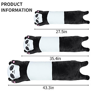 ROPELOK Panda Plush Body Throw Pillow, 27.5" Long Panda Stuffed Animal Pillow, Kawaii Soft Panda Plush Toy for Kids Children Xmas Birthday Gifts