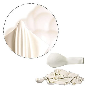 White Balloons - 50-Pcs Set Pearl White Balloons with Gold Ribbon – 12-Inch Large White Balloons for Bridal Shower, Wedding, Baby Shower, Party - White Latex Balloons