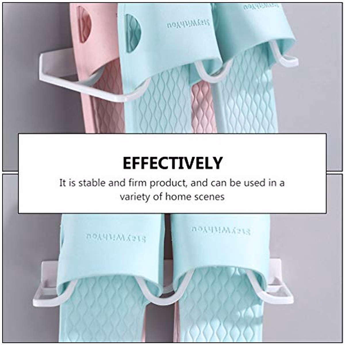 DOITOOL Wall Mounted Shoe Rack Slipper Organizer Shoes Holder Slippers Rack Shelf for Door Bathroom Showeroom Shoe Storage