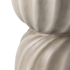 SUNBURY Concrete Side Table, Outdoor Side Table for Patio, 14" Outdoor Accent Table Patio Side Table End Table in Light Gray, Ceramic Side Table Garden Stool Log Table