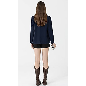 Beninos Womens Casual Long Sleeve Blazer Jackets with No Button (807 Navy, XS)