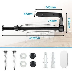 Paper Towel Holder Under Cabinet, Biupky Single Hand Operable Adhesive Paper Towel Holder Wall Mount with Damping Effect Stainless Steel Paper Towel Rack for Kitchen Bathroom