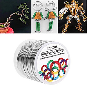 12 Gauge Aluminum Wire 100 Feet, Anezus Metal Armature Wire Bendable Sculpting Wire for Crafts Wreath Making Jewelry Making Beading Floral (Silver, 2mm)