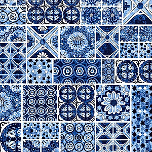 Vera Bradley Women's Cotton Riley Compact Wallet With RFID Protection, Island Tile Blue - Recycled Cotton, One Size