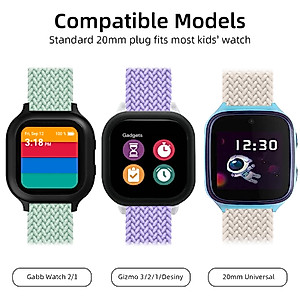 SimpleThings 3Pack Band Replacement Compatible with Gizmo Watch 3 2 1/Gabb Watch 3 2 1, 20mm Stretchy Kids Solo Loop Gizmo Watch Band Replacement Easier for Boys Girls to Put On & Off