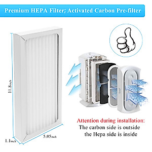 Ximoon 04383 TrueAir Filters Replacement Hamilton Beach 04384/04385 / 04386 True Air Purifier Part 990051000, Include 2 HEPA Filters & 4 Carbon Filters - 2 Sets