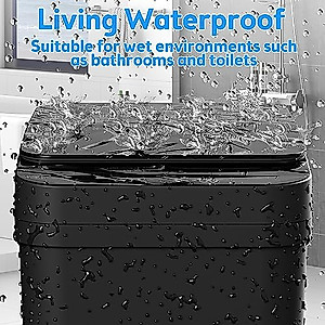 Bathroom Trash Can with Lid, KOEYLE 2 Pack 2.2 Gallon Automatic Touchless Garbage Can, Small Motion Sensor Smart Trash Can, Slim Waterproof Trash Bin for Bedroom, Bathroom, Office, Living Room (Black)