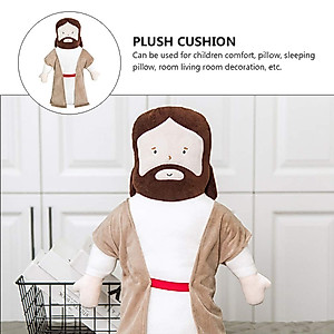 Zerodeko Plush Pillows Jesus Plush Pillow, Comfortable Throw Pillow Jesus Pattern Cushion Pillow Jesus Stuffed Doll Plushie Stuffed Jesus Plush Cushion, 19.6 Inches Kids Pillow