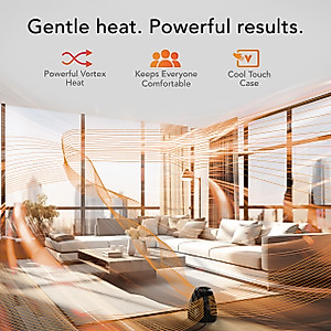 Vornado MVH Vortex Heater with 3 Heat Settings, Adjustable Thermostat, Tip-Over Protection, Auto Safety Shut-Off System, Whole Room, Black