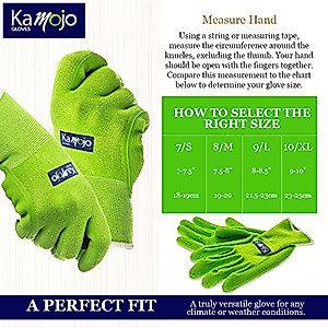 Kamojo Bamboo Gardening Gloves for Women & Men (2 pairs pack) Breathable Durable Textured Grip Garden & Work Gloves (Small)