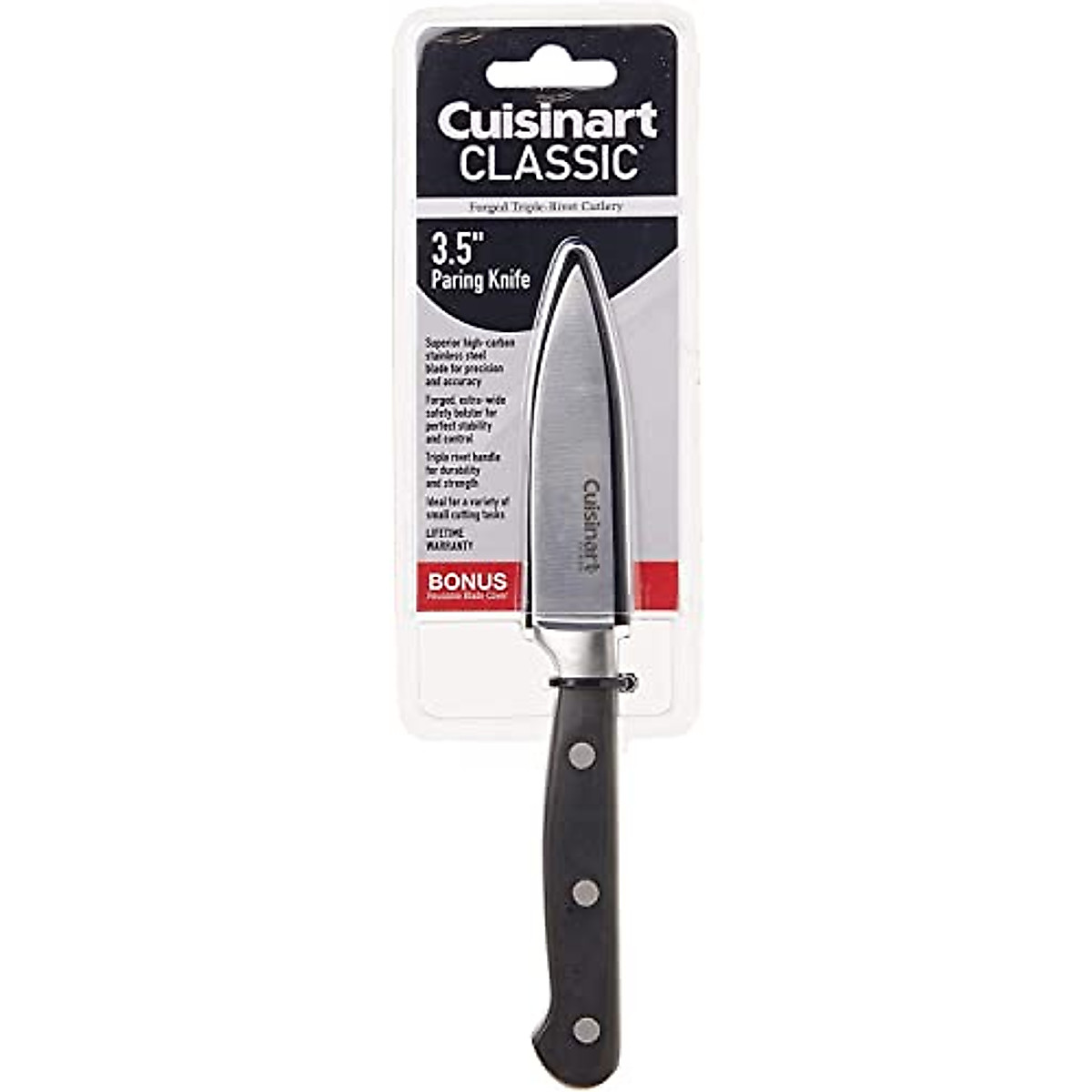 Cuisinart C77TR-3PR Triple Rivet Collection 3.5" Paring Knife, Black