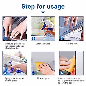 FYY Window Privacy Film, Frosted Glass Covering, Non Adhesive Static Cling Window Stickers, Opaque UV Blocking Heat Control Glass Door Stickers for Bathroom Office Hospital - Matte Lattice, 45x200CM