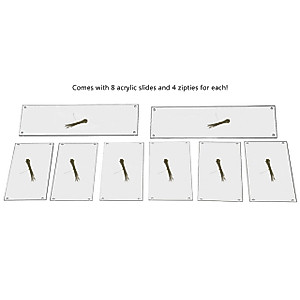 Pet Cage Liner 14" x 4.5" with Holes Zip Ties Urine Guard Pack of 8 Flexible Clear Sheet Rabbit Guinea Pig Side Lining Habitat Siding No Mess Protection Cage Edge Liners By Marketing Holders