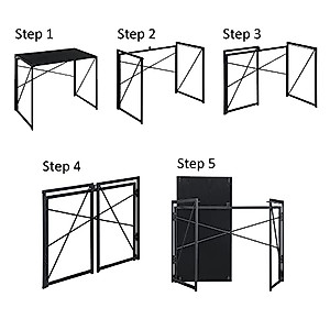 Convenience Concepts Xtra Folding Desk with Charging Station, Espresso/Black