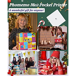 Phomemo Pocket Printer - M02 Mini Bluetooth Wireless Sticker Printer, Compatible with iOS & Android, Thermal Mobile Printer for Fun, memo, to-do List, Work Notes, DIY Journal, Purple