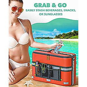 Skywin Kayak Cooler Behind Seat - Waterproof Kayak Seat Back Cooler- Compatible with Lawn-Chair Style Seats, Kayak Accessories Stores Drinks and Keeps Them Cool All Day Kayaking (Orange)