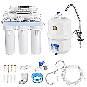Yescom Water Filter System Reverse Osmosis 5 Stage WQA Certified RO Drinking Filtration Under Sink with Faucet and Tank 100 GPD