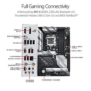 ASUS ROG STRIX B560-A GAMING WIFI LGA 1200 (Intel 11th/10th Gen) ATX motherboard (PCIe 4.0, 8+2 power stages, Two-Way Noise Cancelation, WiFi 6, 2.5 Gb LAN, 2xM.2 slots, USB 3.2 Gen 2x2 USB Type-C)
