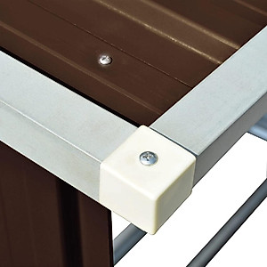 vidaXL Garden Log Storage Shed - Compact, Waterproof Wood Storage with Ventiliated Design - Galvanized Steel - Brown - 64.2" x 32.7" x 60.6"