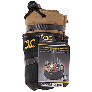 CLC Custom LeatherCraft 1148 Drawstring Bucket Bag, 18 Pocket , Black