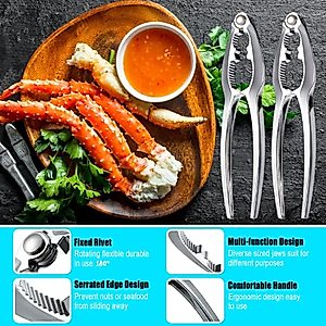 12 Pcs Crab Crackers and Tools, Nut Crackers for Crab Legs, Lobster Crackers Crab Crackers Sets, Heavy Duty Seafood Tools Nut Crackers Set