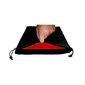 EFENDIZ Large Black Velvet Drawstring Pouch, Red Velvet Lining Inside,14.1 x 15.3 inches. Great Bag for Gifts, Makeup, Jewelry, Game Accessories, Organizing and Storage at Home or When Traveling