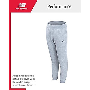 New Balance Girls' Jogger Set - 2 Piece Fleece Hoodie and Joggers Kids Clothing Set (5-16), Size 7-8, Grey