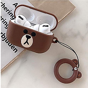 ZAHIUS Airpods Pro Silicone Case Funny Cover Compatible for Apple Airpods Pro[3D Cartoon Pattern][Designed for Kids Girl and Boys][Small Bear]