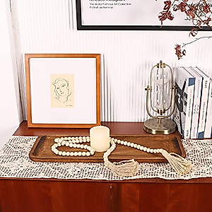 Athaliah Wooden Decorative Trays, 22.5 Inches Rustic Paulownia Wood Tray for Decor, Natural Solid Long Candle Ottoman Tray for Table Centerpiece, Kitchen Counter, Home Decor, Coffee Table