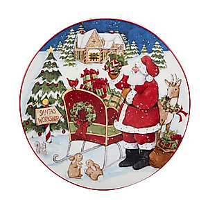 Certified International Santa's Workshop 9" Dessert/Salad Plates, Multicolor, Medium, Set of 4