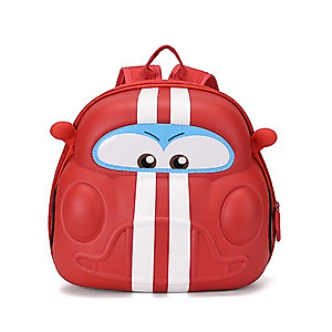 Car Toddler Backpack,Bookbags for Boy Preschool,Kids 3D Cartoon Backpack Daycare(Red)