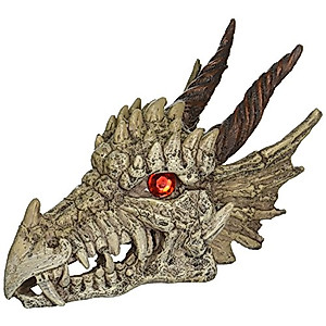 Penn-Plax Deco-Replicas Dragon Skull Gazer Aquarium Decoration – Safe for Freshwater and Saltwater Fish Tanks – Large