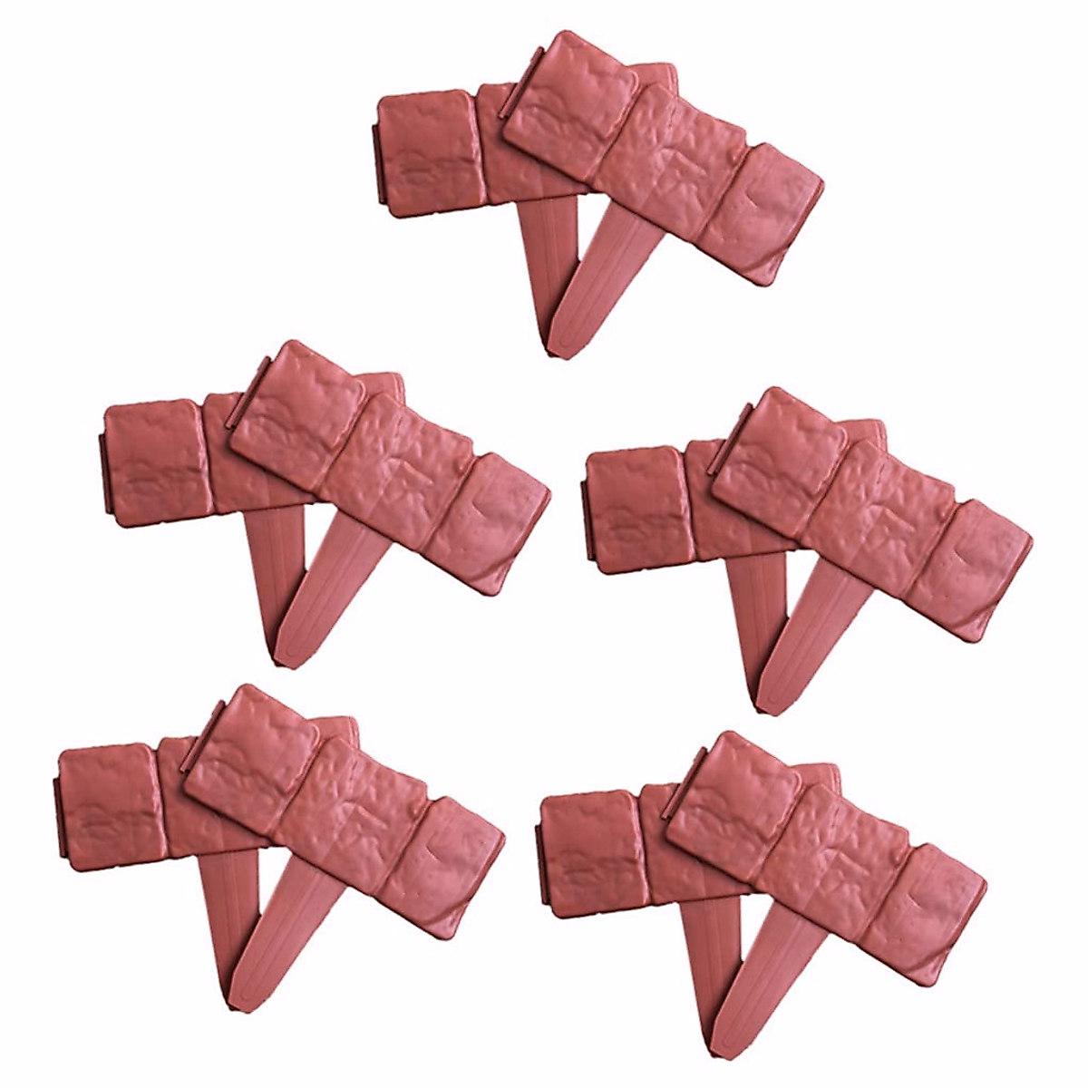 Tubayia Pack of 10 Lawn Edging Flower Bed Edging Imitation Stone Garden Fence for Garden Decoration (Orange)