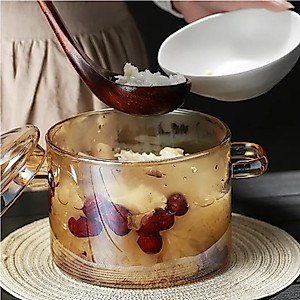 Glass Pots for Cooking, 1.5L/50 Oz High Borosilicate Glass Simmer Pot with Lid, Durable Heat-Resistant Stovetop Safe Clear Pots for Pasta, Soup, Milk, Tea, Salad Amber Glass Pot With Lid Glass Cookin