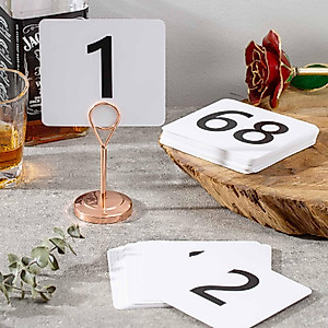 50Pcs Table Numbers 1-50, 3.7x4 Inch Plastic Table Numbers, Double Sided Table Number Cards - for Wedding Reception Restaurant Table Numbers Place Cards