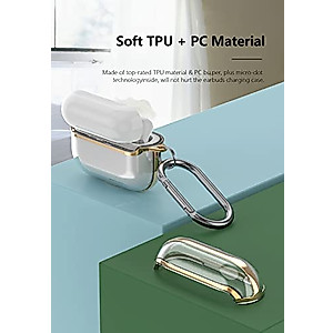 Premium Case Compatible with AirPods Generation 2 Pro Shockproof TPU Silver PC Electroplating Bumper Cover Case (Gold)