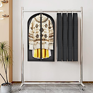 Kntiwiwo 40" Suit Bags for Closet Storage, 4" Gusseted Clear Garment Bags for Hanging Clothes with Zipper, Clothes Storage Bags for Coats,Jackets,Shirts and Dresses(4 Pack)