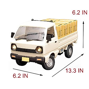 Apawband WPL D12 RC Car 1/10 RC Drift Car RTR Remote Control Car, Kei Truck Crawler Off Road 2.4G with Proportional Throttle Steering 260 Motor Rear Drive Hobby Grade Toy Adult Age 16+